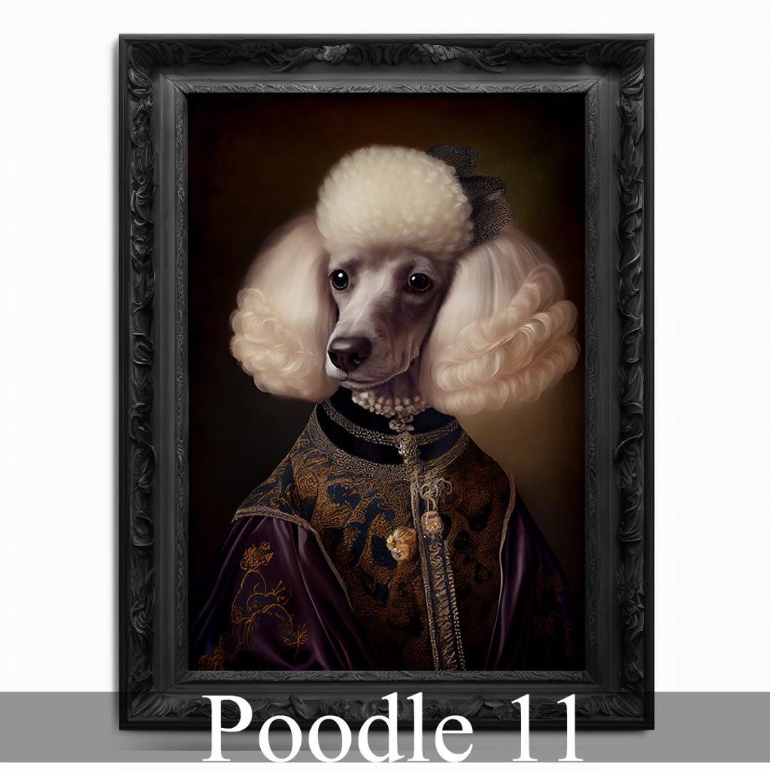 Vintage Poodle Art Print: Regal Victorian Dog Portrait - Etsy