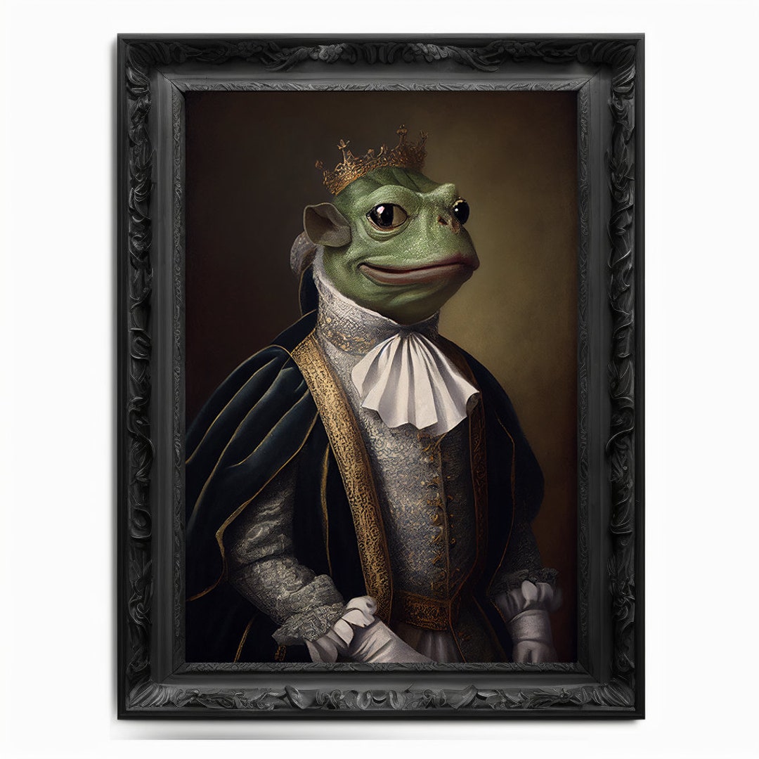 Pepe the Frog Wall Art Print, Vintage Regal Pepe the Frog Art Poster ...