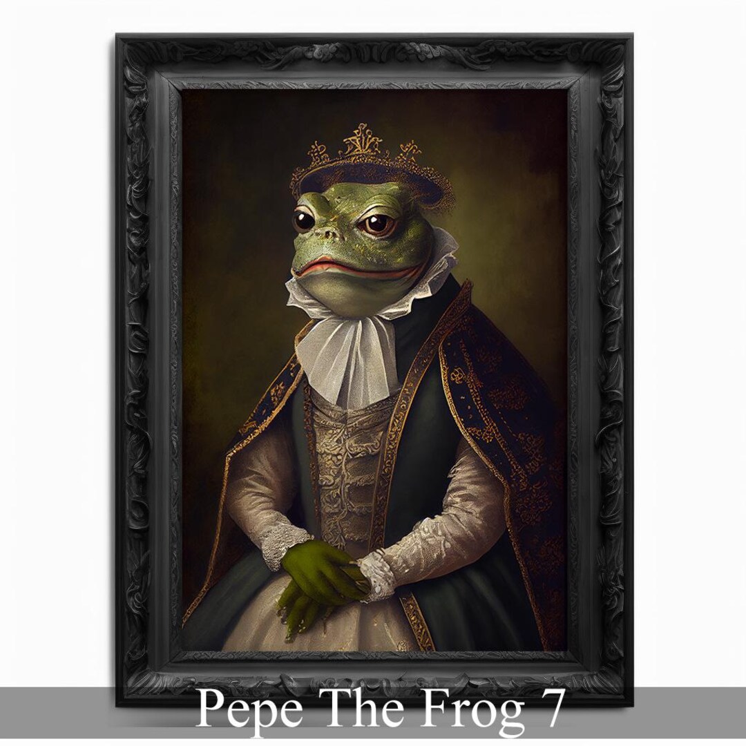 Pepe the Frog Wall Art Print, Vintage Regal Pepe the Frog Art Poster ...