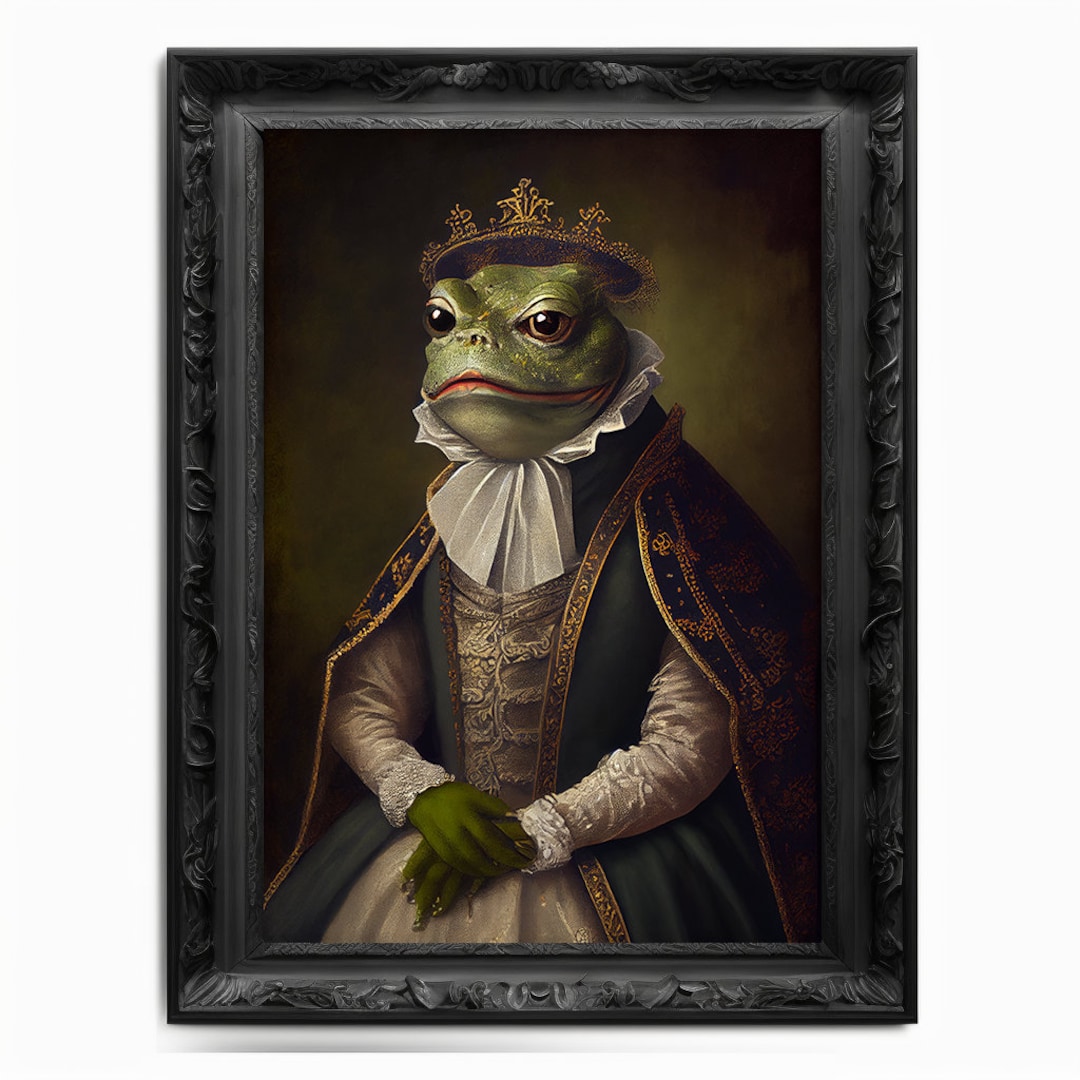 Pepe the Frog Wall Art Print, Vintage Regal Pepe the Frog Art Poster ...