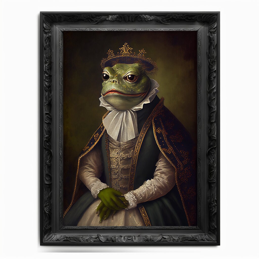 Pepe the Frog Wall Art Print, Vintage Regal Pepe the Frog Art Poster ...