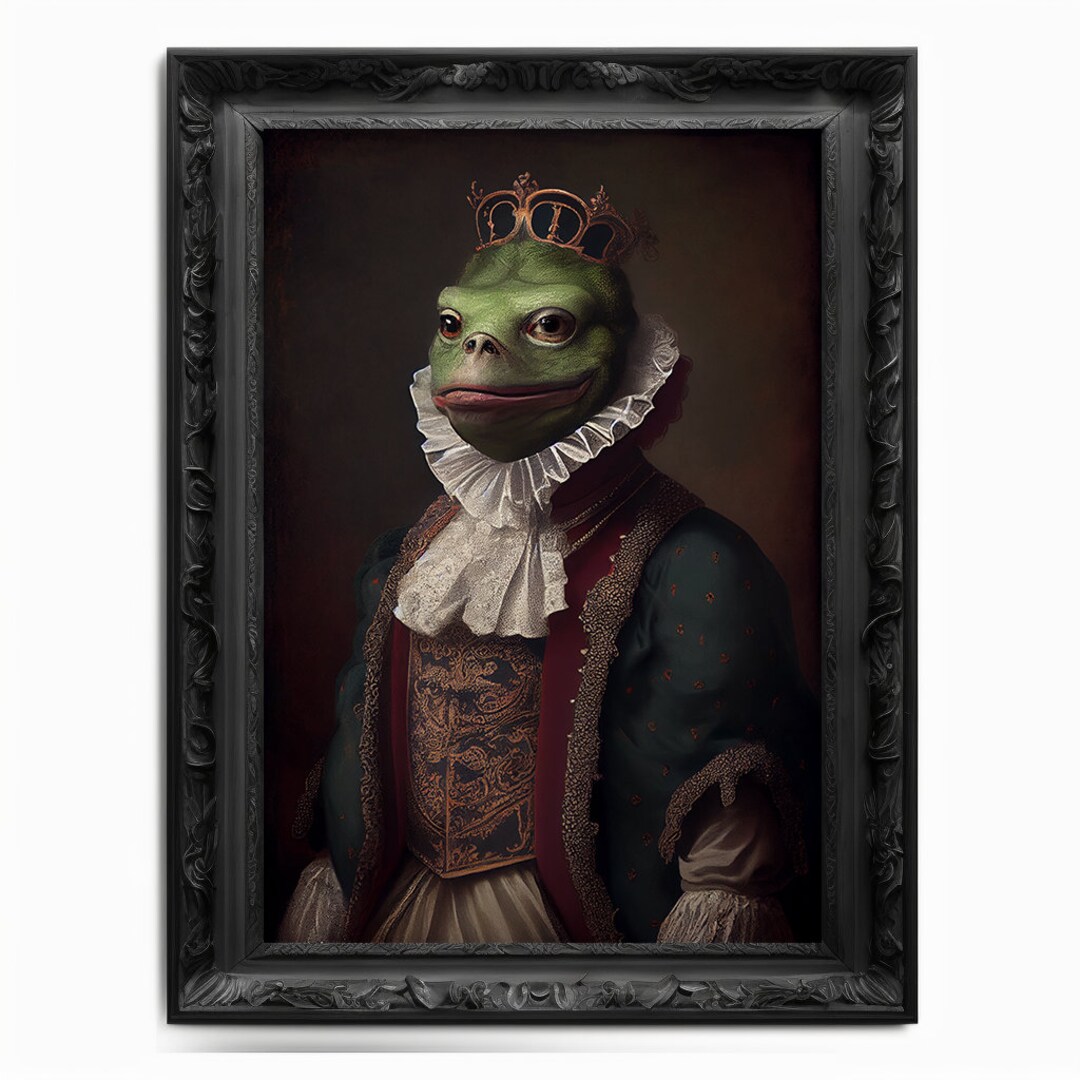 Pepe The Frog Wall Art Print, Vintage Regal Pepe The Frog Art Poster ...