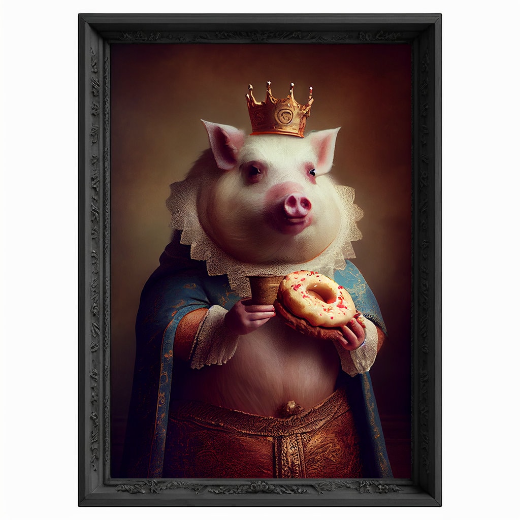 Royal Pig Portrait, Animal Painting, Altered Art, Bar Room Poster ...