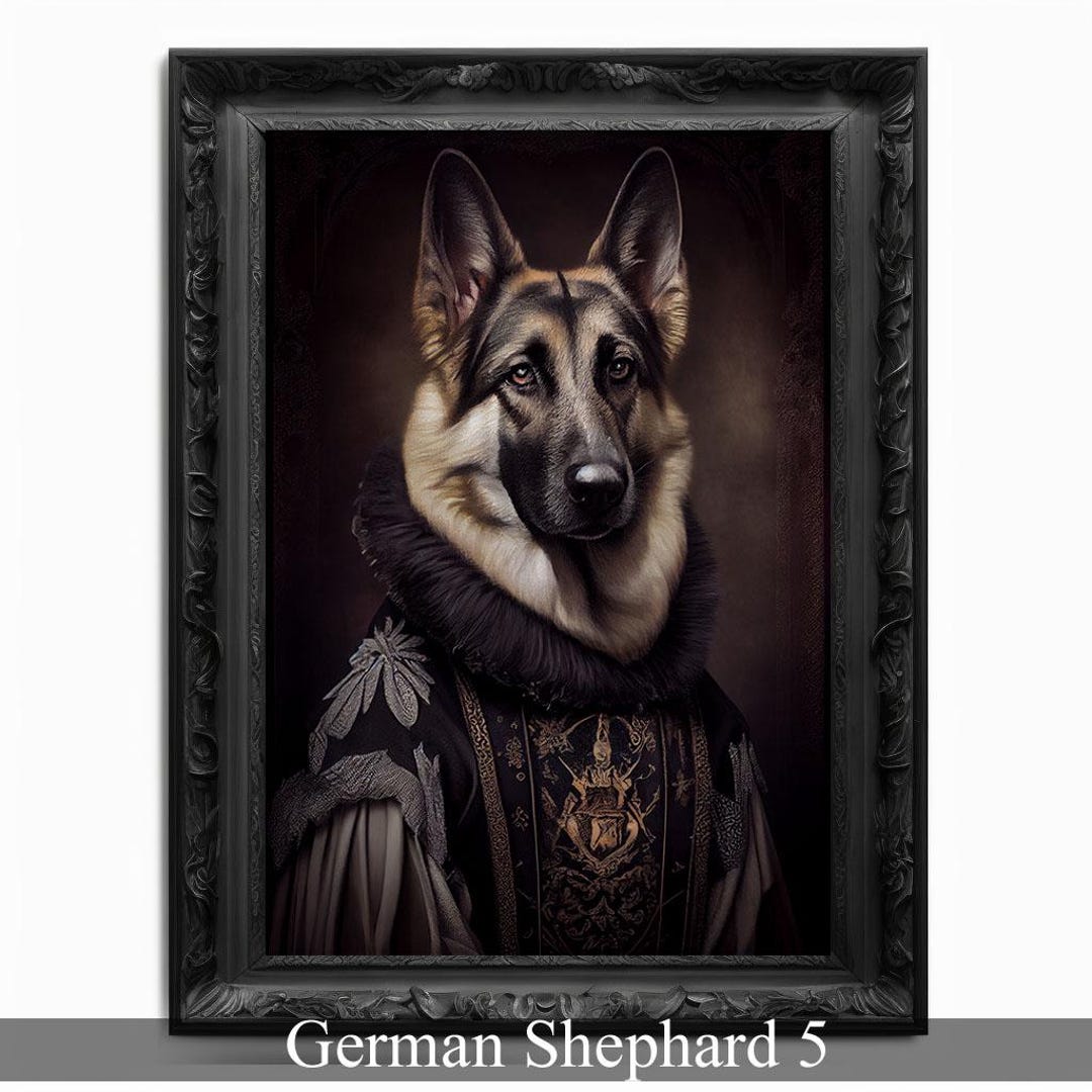 Vintage German Shepherd Art Print: Regal Victorian Dog Portrait - Etsy