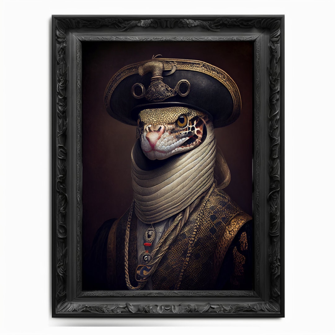 Snake Wall Art Print Serpent Animal Lover Vintage Regal Poster ...