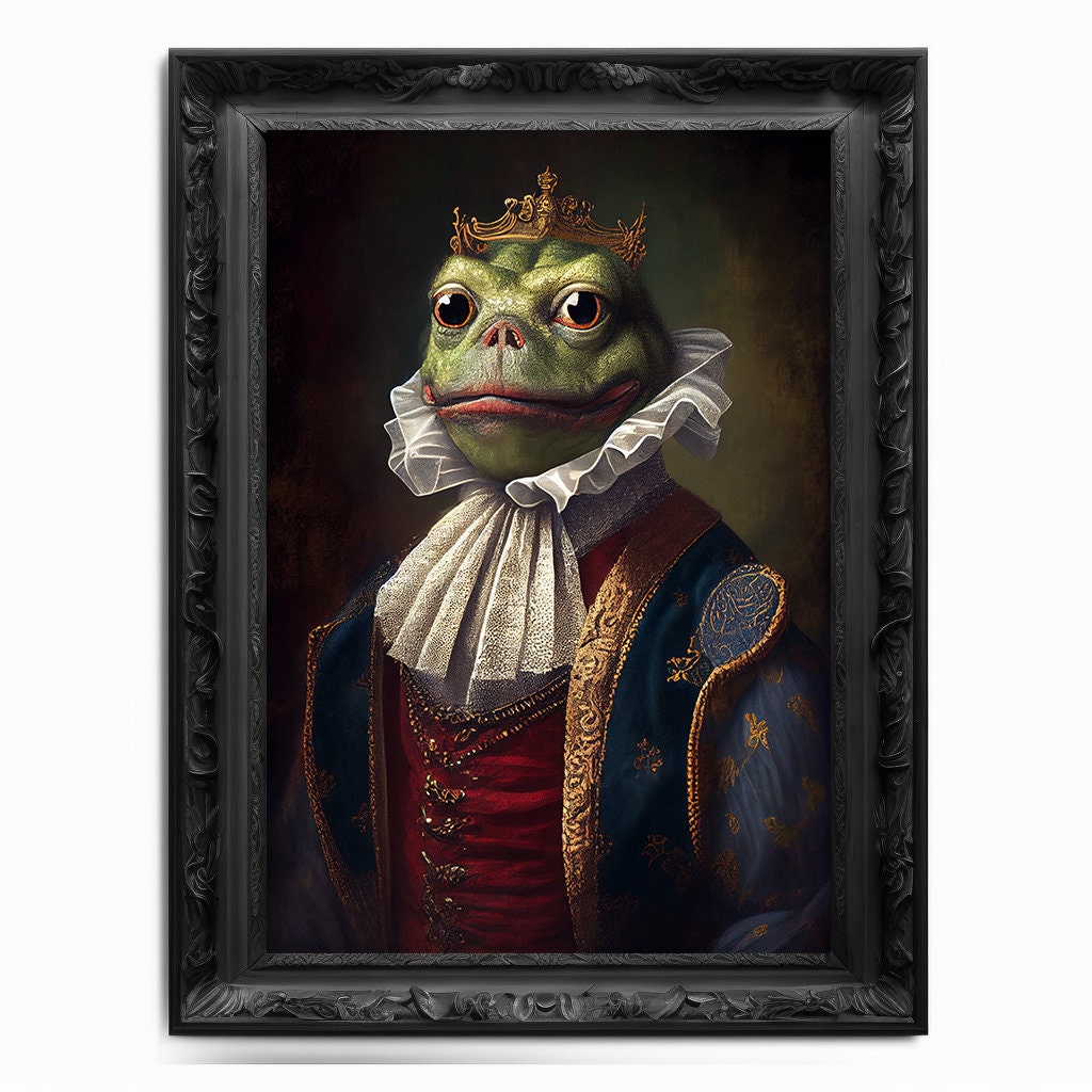 Pepe the Frog Wall Art Print, Vintage Regal Pepe the Frog Art Poster ...