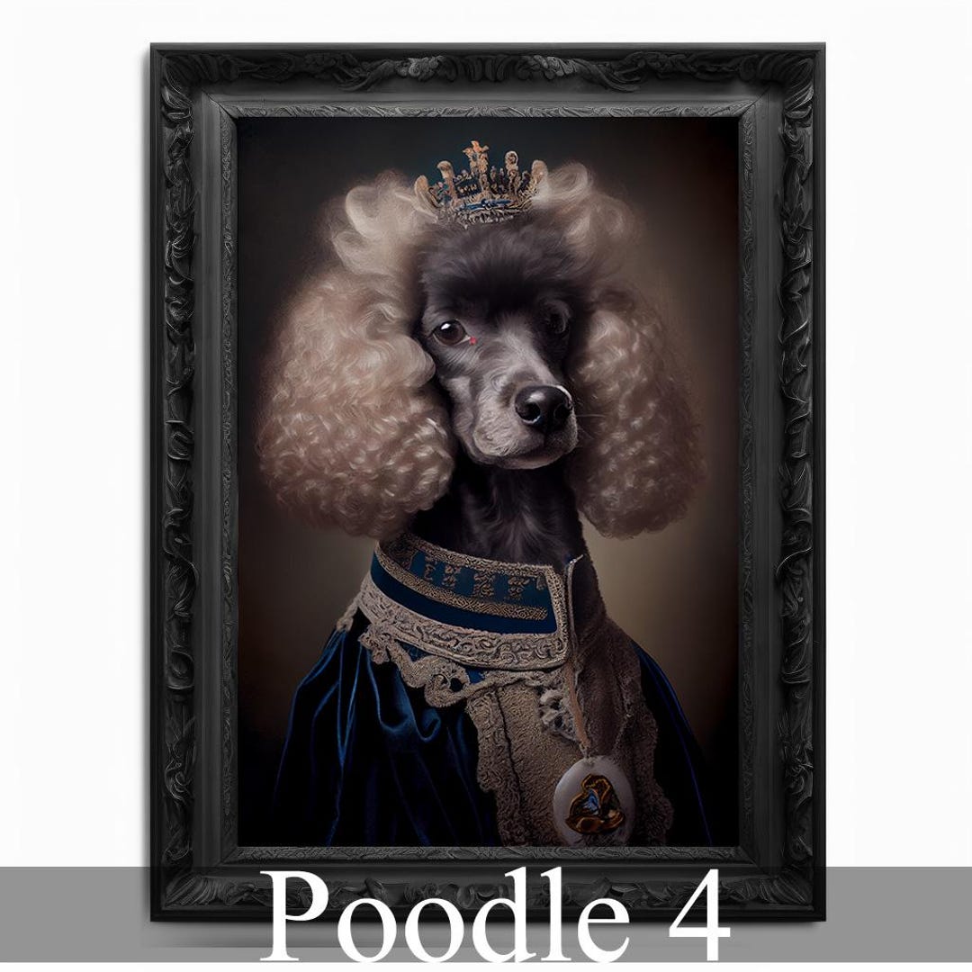 Victorian Poodle Art Print: Regal Renaissance Royal Dog Portrait - Etsy