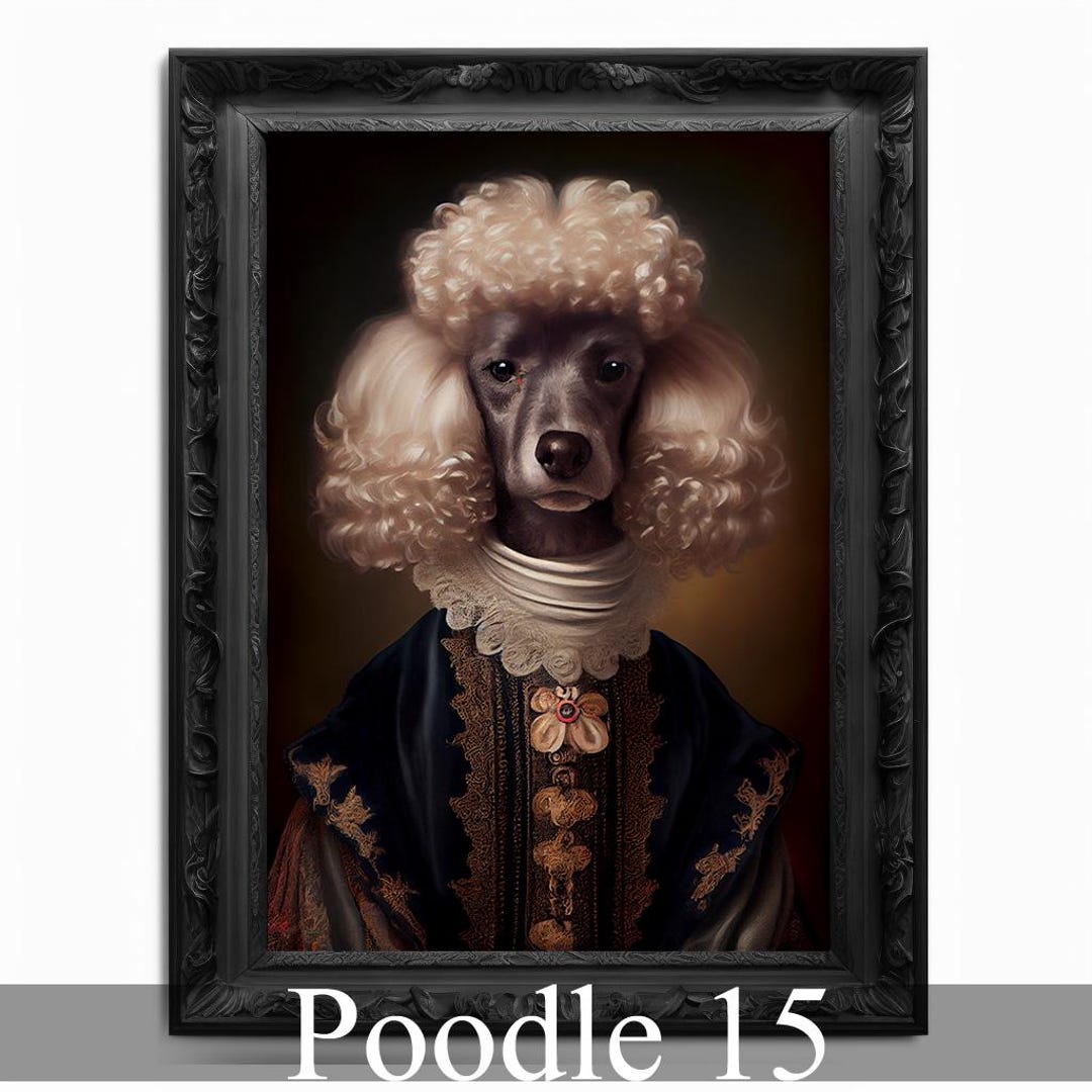 Victorian Poodle Art Print: Renaissance Royal Dog Portrait - Etsy