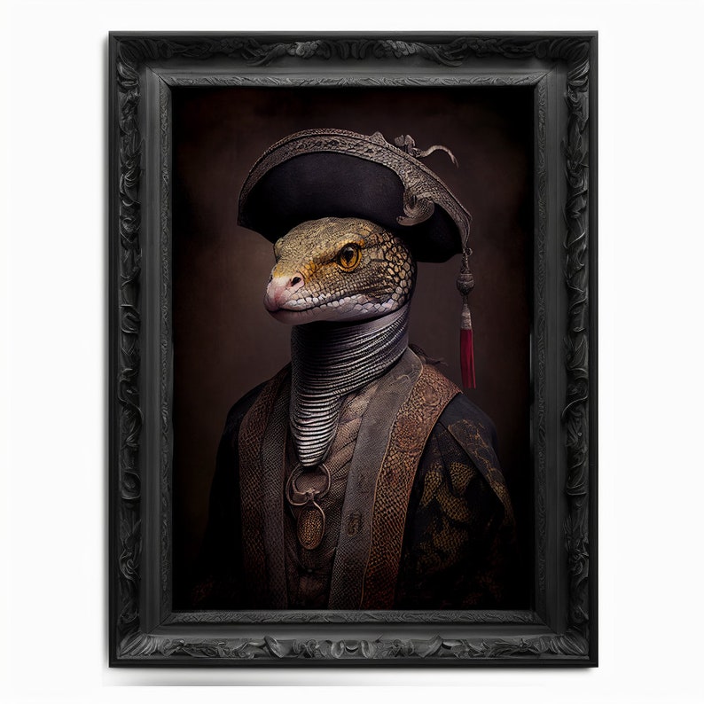 Snake Wall Art Print Serpent Animal Lover Vintage Regal Poster ...