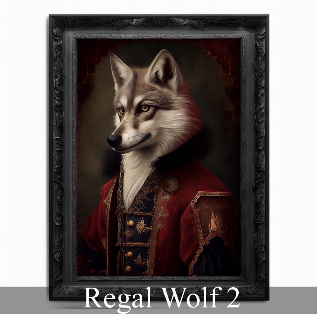 Victorian Wolf Portrait: Regal Renaissance Animal Art Print - Etsy