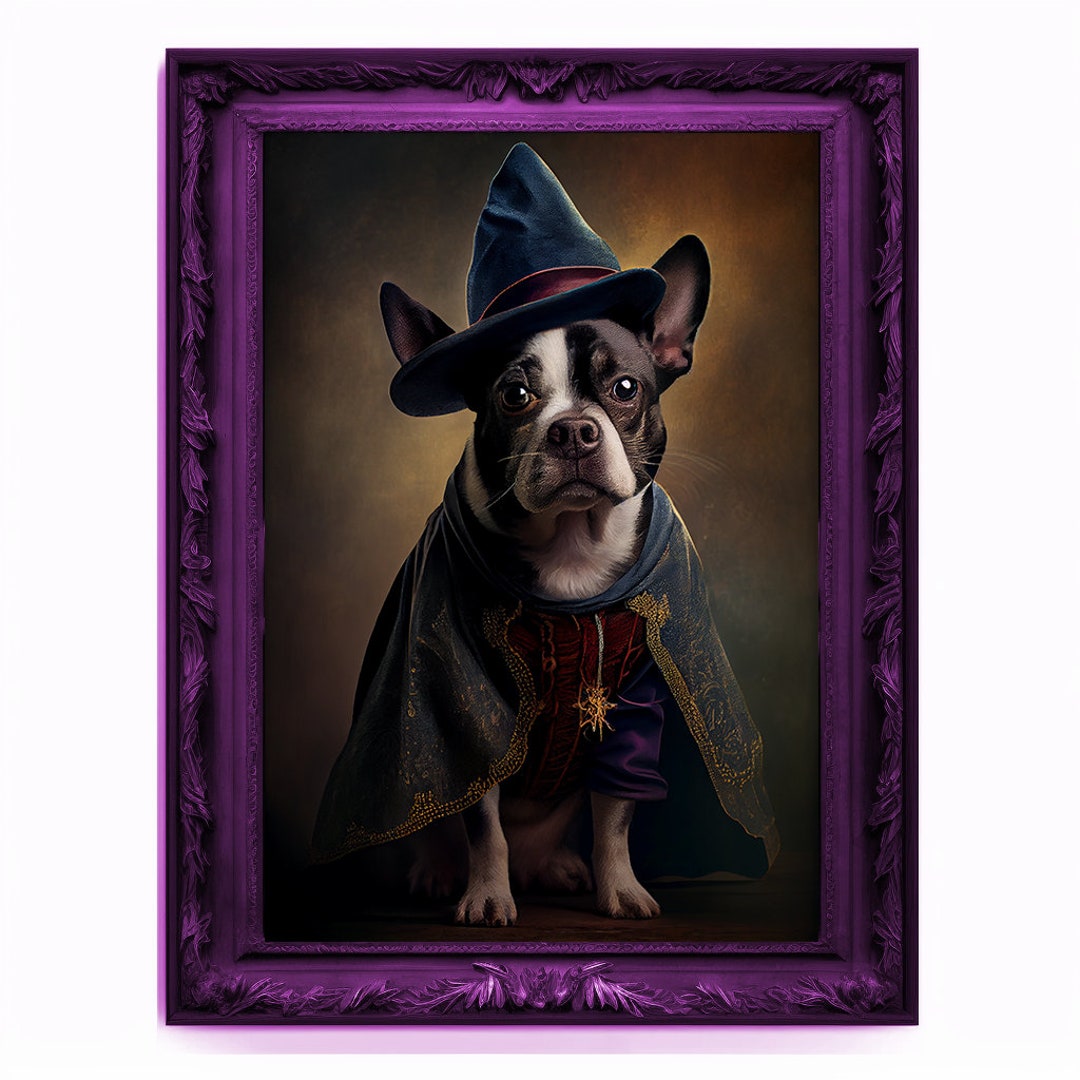 Wizard Dog Portrait, Magician Poster, Animal Painting, Altered Art ...