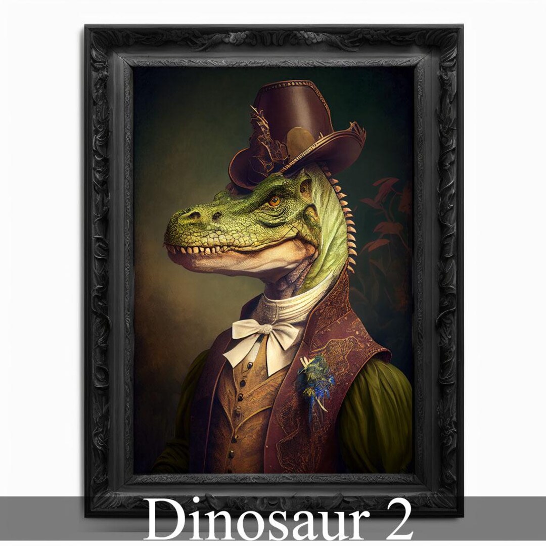 Dinosaur Wall Art Print Dino Animal Lover Vintage Regal Poster ...