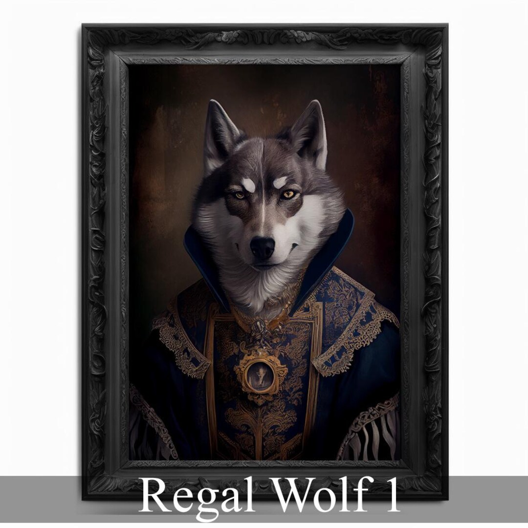 Victorian Wolf Portrait Art Print: Regal Renaissance Animal Poster - Etsy