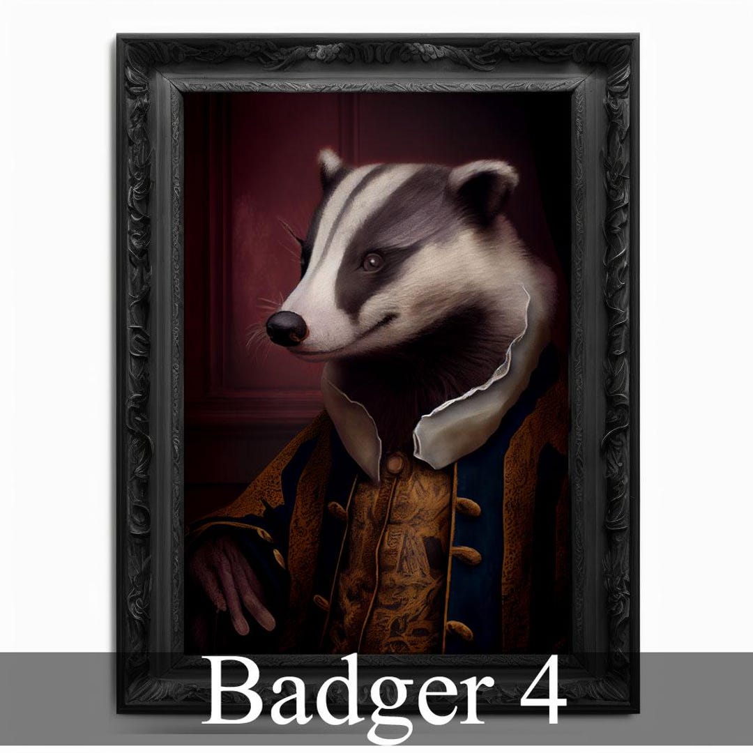 Victorian Badger Portrait Art Print: Renaissance Royal Rodent - Etsy