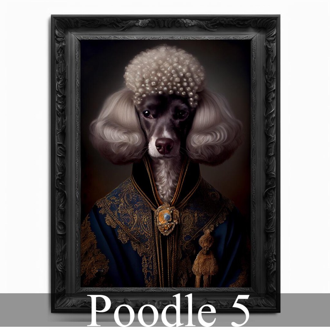 Victorian Poodle Art Print: Renaissance Royal Dog Portrait - Etsy