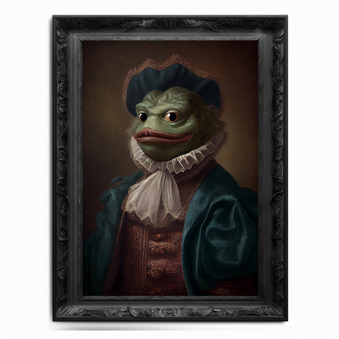 Pepe Meme Wall Art Print, Vintage Regal Pepe the Frog Meme Art Poster ...