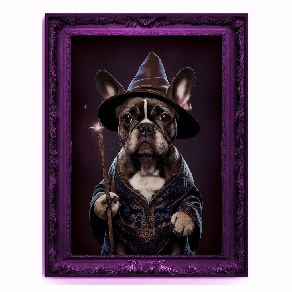 Wizard Dog Portrait, Magician Poster, Animal Painting, Altered Art ...