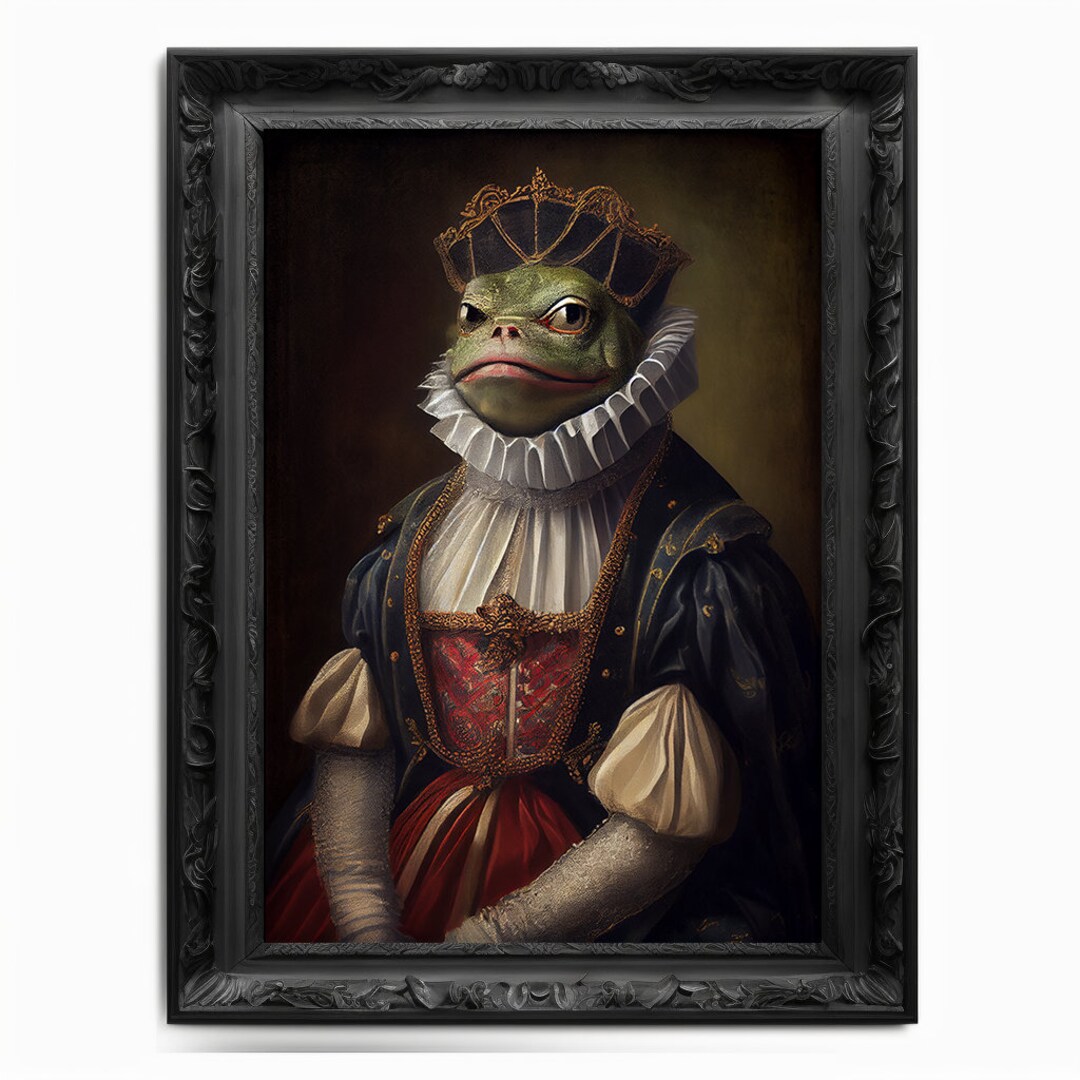 Pepe the Frog Wall Art Print, Vintage Regal Pepe the Frog Art Poster ...