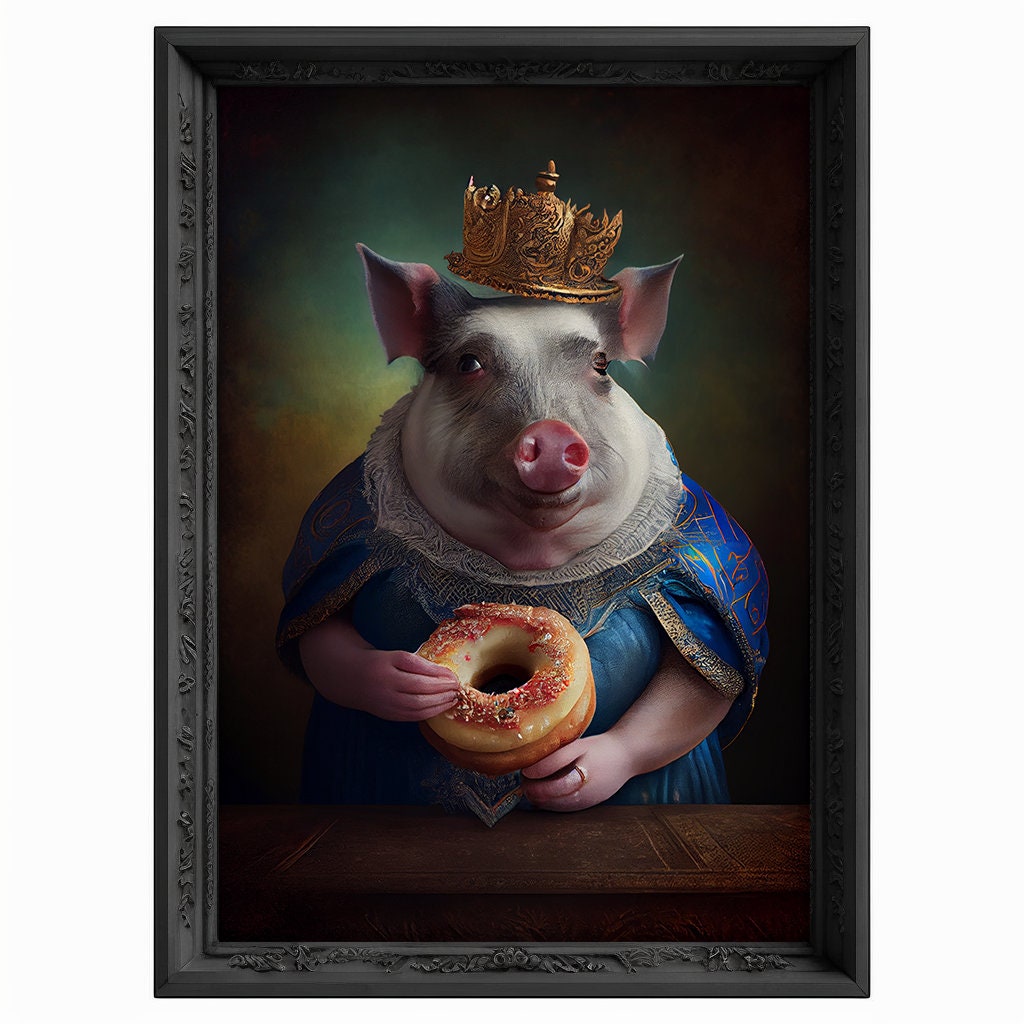 Royal Pig Portrait, Animal Painting, Altered Art, Bar Room Poster ...