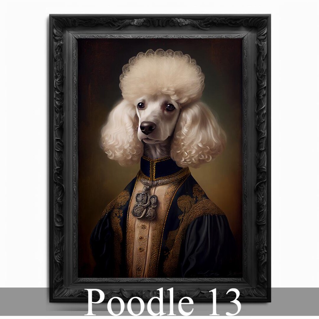 Victorian Poodle Art Print: Renaissance Royal Pet Portrait - Etsy