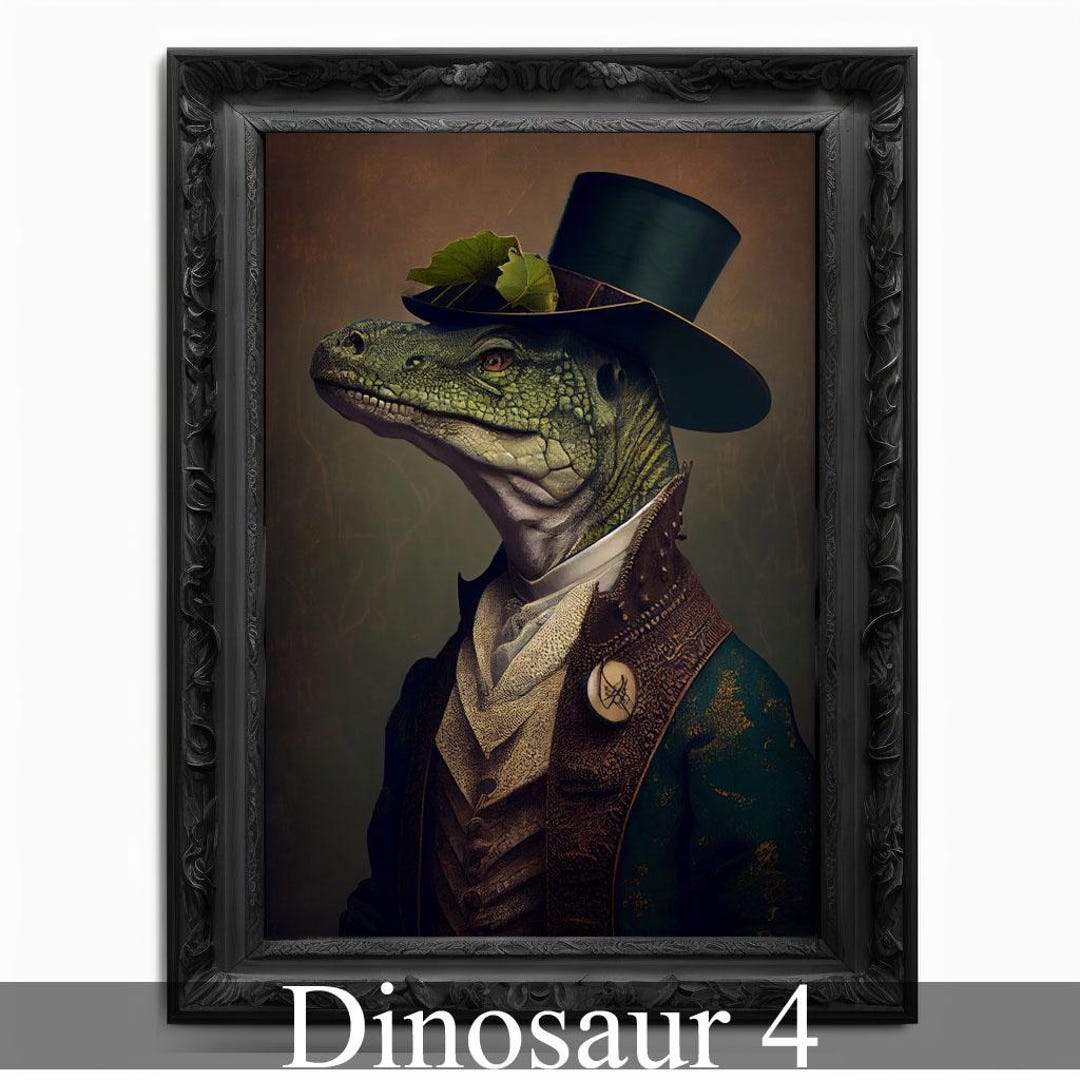 Dinosaur Wall Art Print Dino Animal Lover Vintage Regal Poster ...