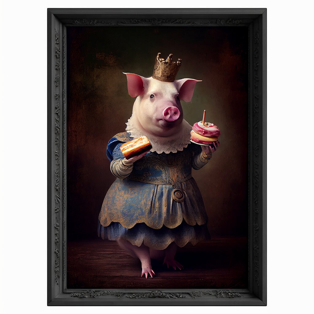 Royal Pig Portrait, Animal Painting, Altered Art, Bar Room Poster ...