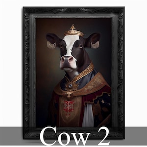 Regal Cow Portrait Print: Vintage Renaissance Royal Animal Art - Etsy