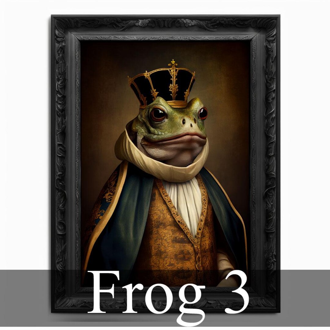 Regal Frog Art Print: Vintage Renaissance Royal Portrait - Etsy