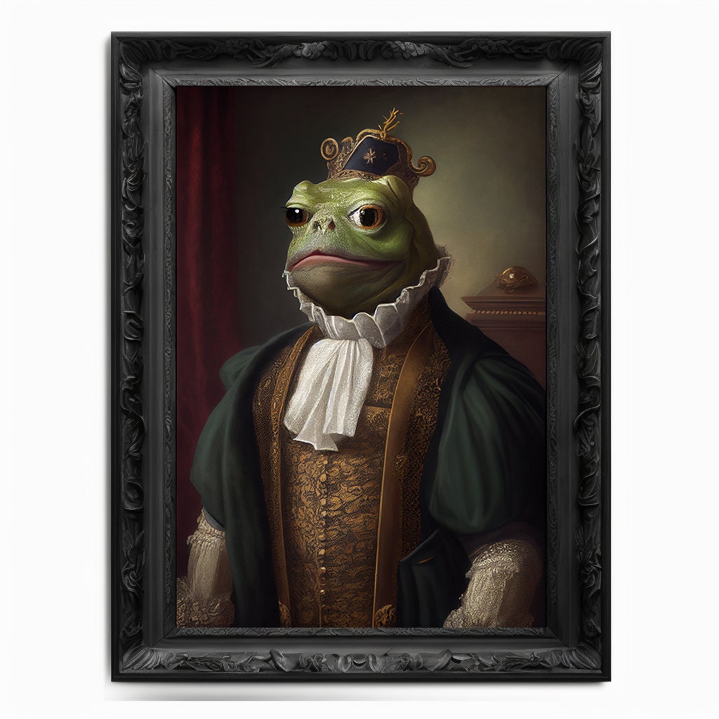 Pepe the Frog Wall Art Print, Vintage Regal Pepe the Frog Art Poster ...