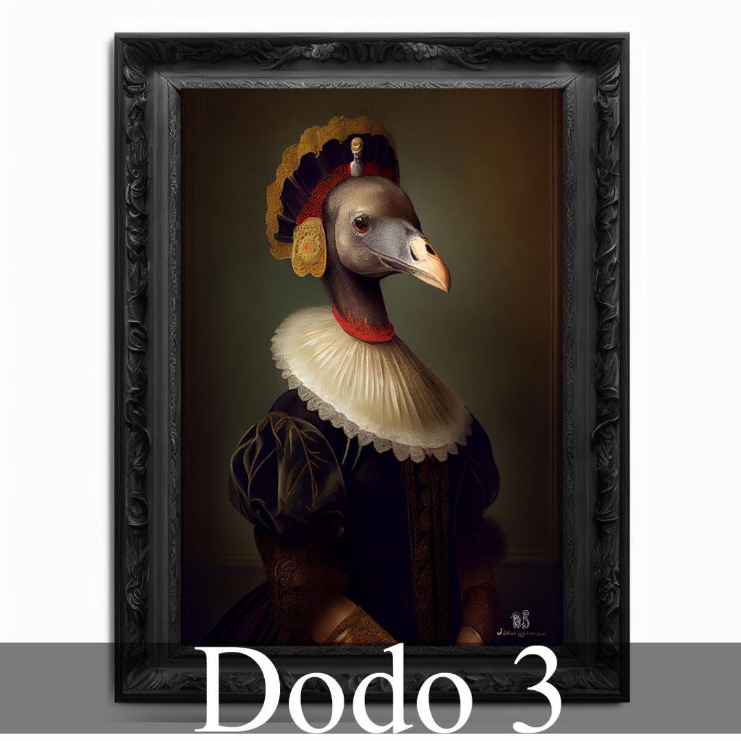 Vintage Dodo Portrait Art Print: Regal Renaissance Royal Painting - Etsy