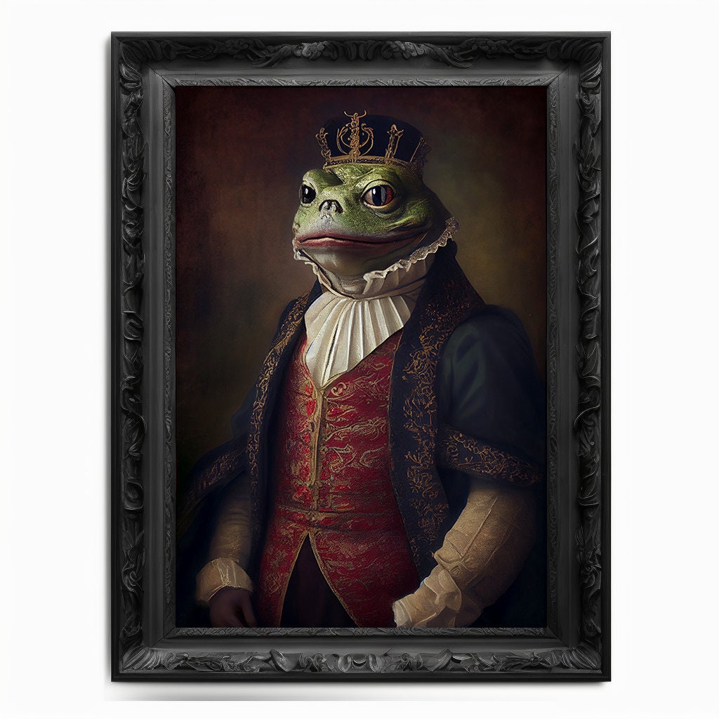 Pepe Meme Wall Art Print, Vintage Regal Pepe the Frog Meme Art Poster ...