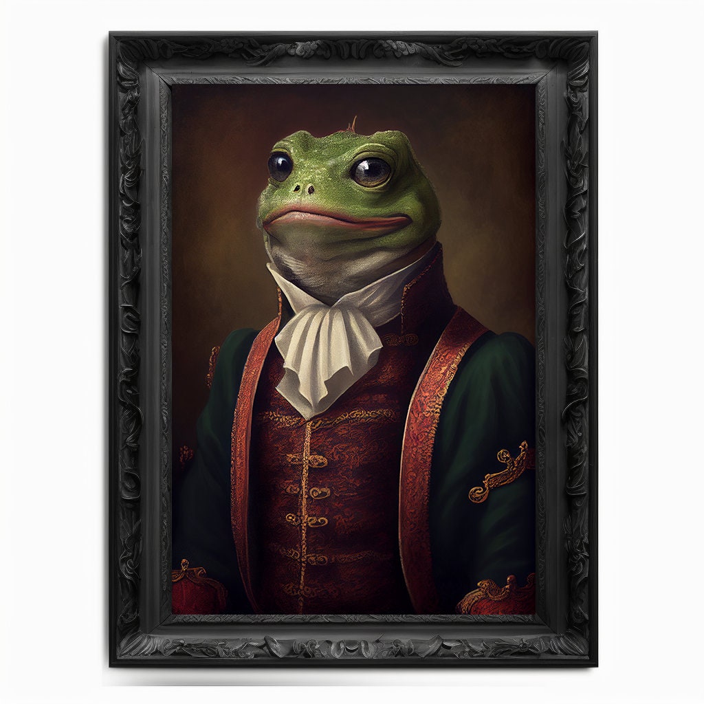 Pepe the Frog Wall Art Print, Vintage Regal Pepe the Frog Art Poster ...