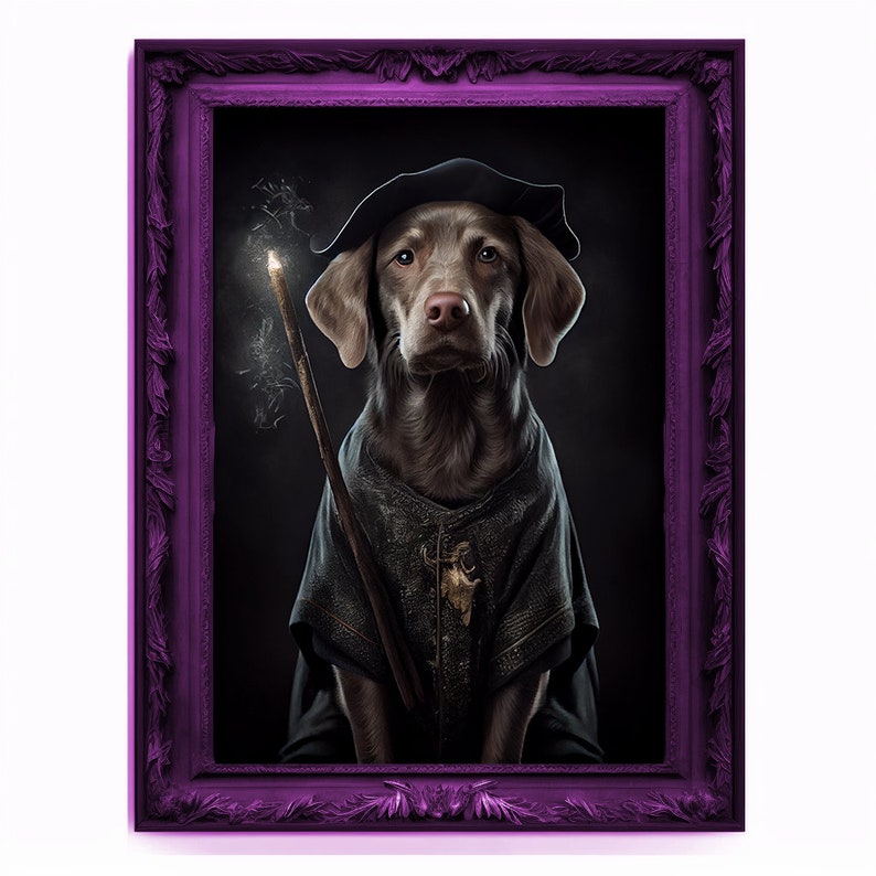 Wizard Dog Portrait, Magician Poster, Animal Painting, Altered Art ...