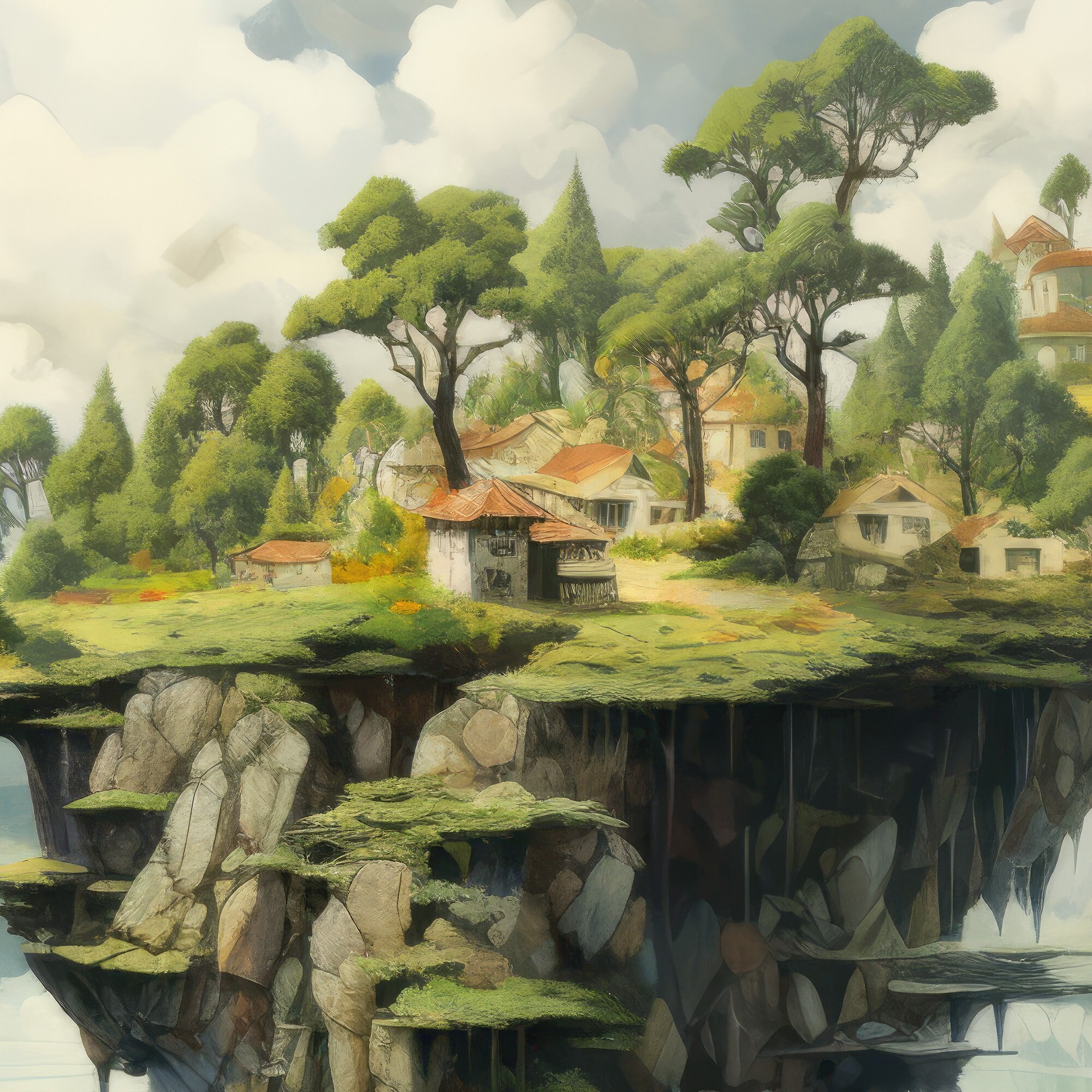 Printable Fantasy Islands Poster Floating Islands Fantasy Art Print ...