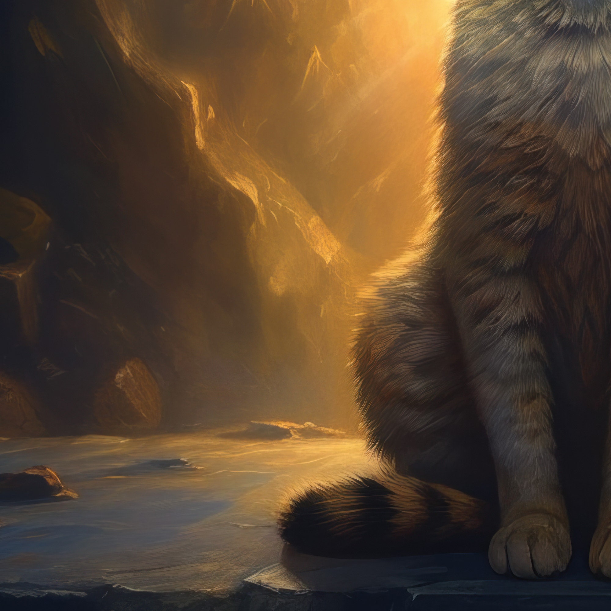 Printable Enlightened Cat Poster Spiritual Art Cat Wall Art ...