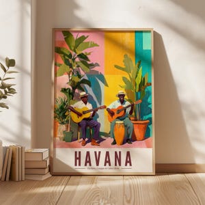 Havana Cuba Travel Poster: Vintage Latin Music Wall Art - Etsy