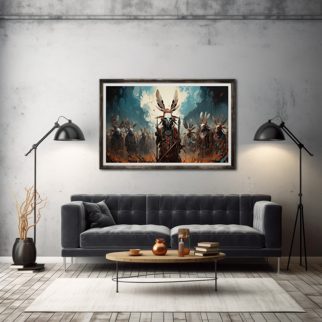 Printable Fantasy Tribe Living Room Decor Tribal Warrior Digital Print ...