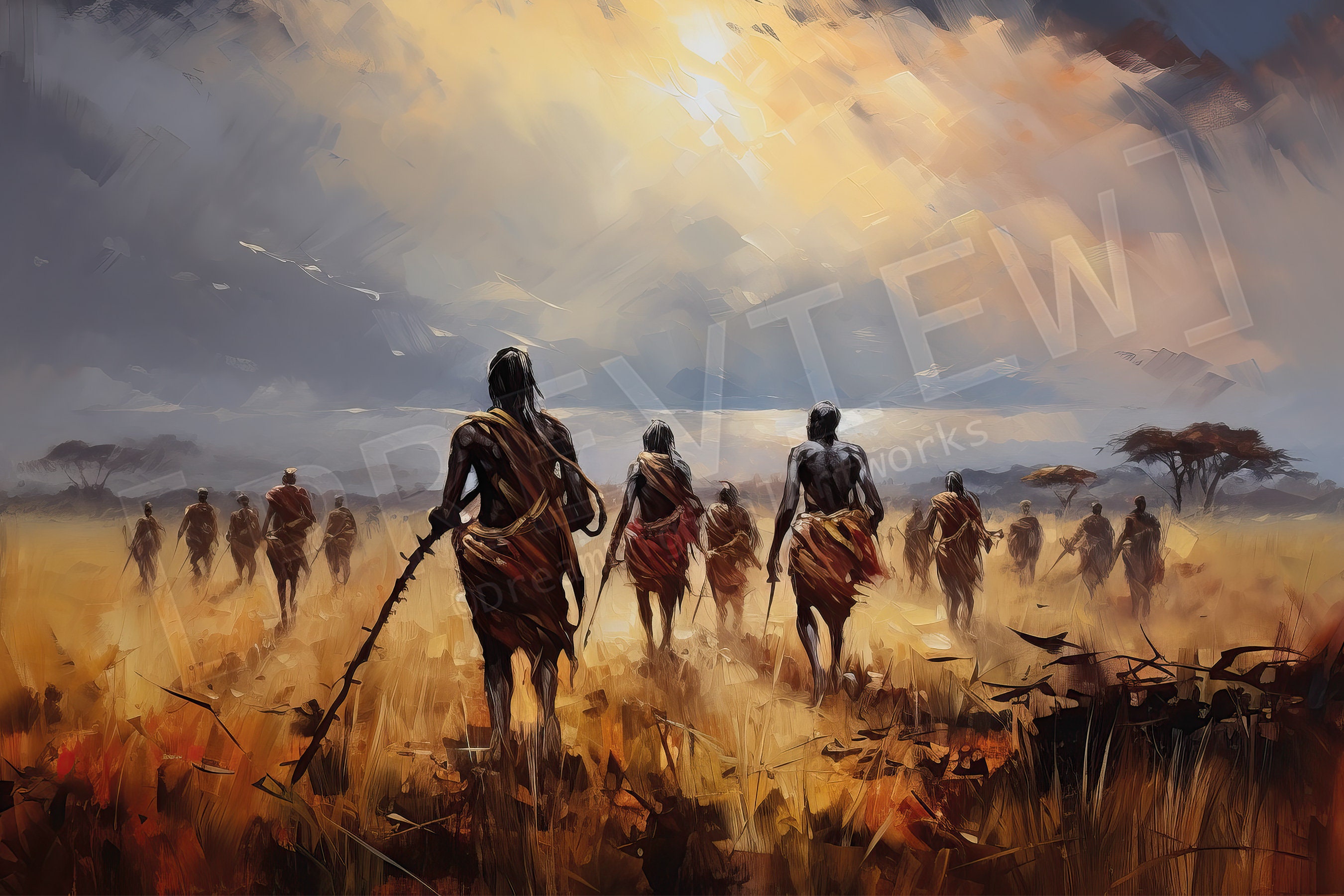 Printable African Tribe Poster African Art Living Room Decor Savannah ...