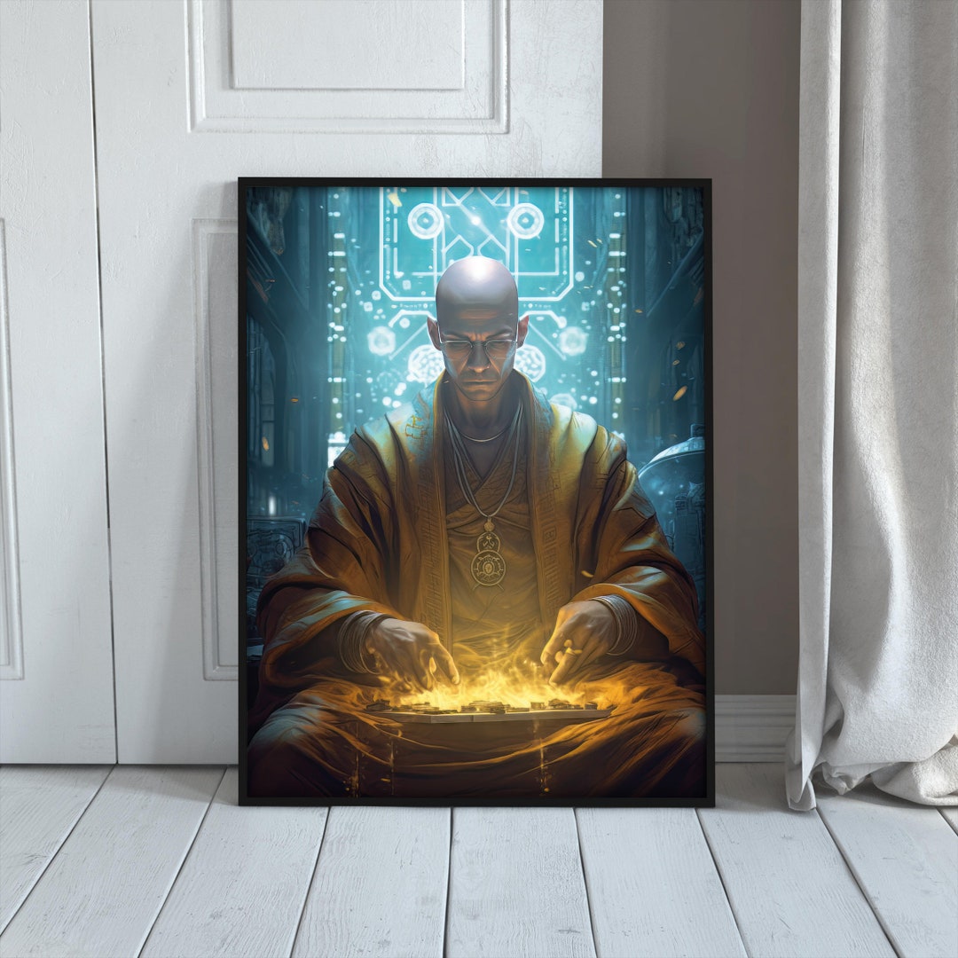 Printable Monk Home Decor Spiritual Wall Art Enlightened Monk Wall ...