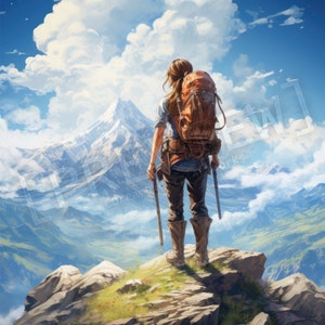 Printable Female Poster Hero Journey Wall Art Woman Adventure Home ...