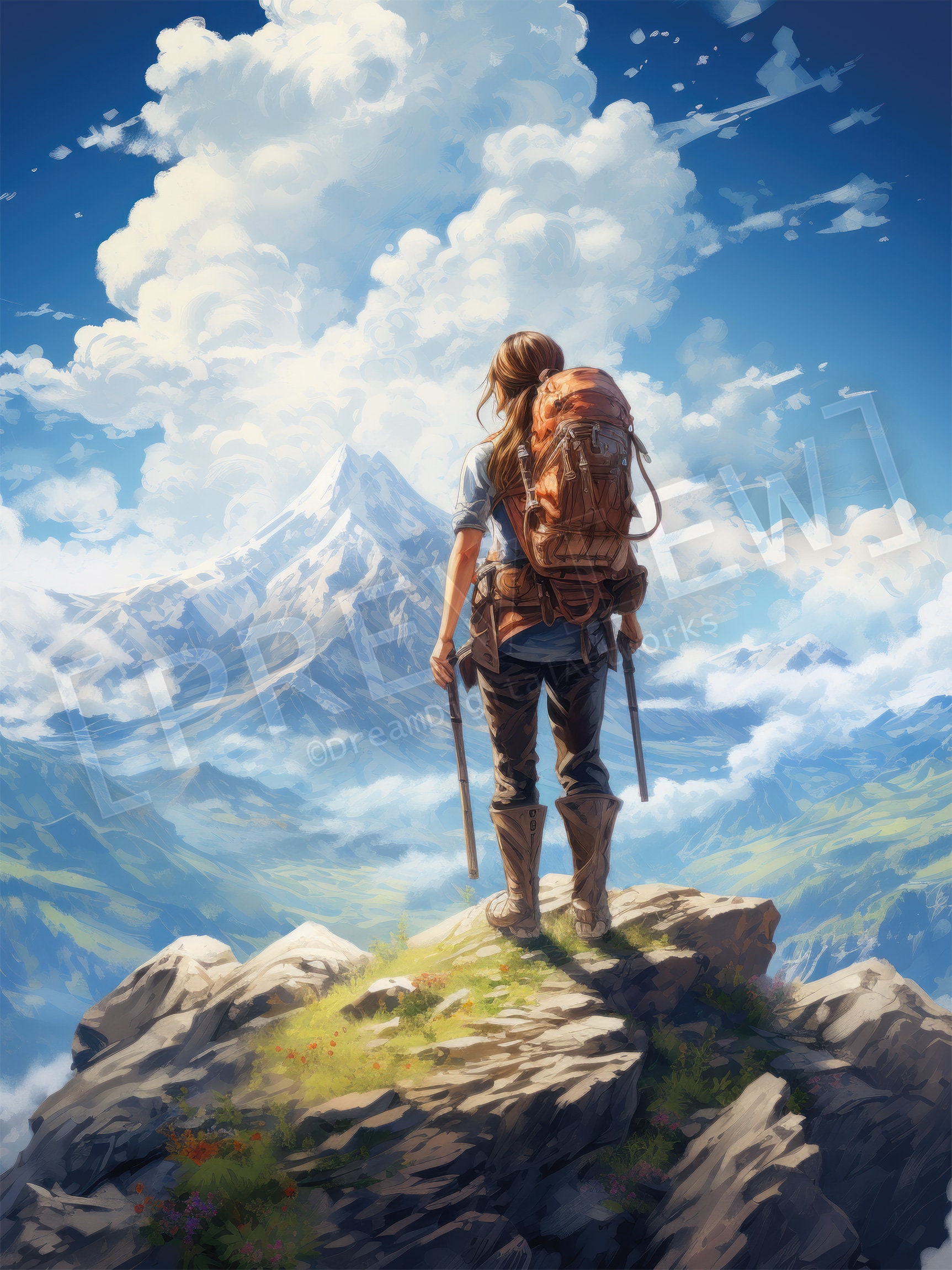 Printable Female Poster Hero Journey Wall Art Woman Adventure Home ...