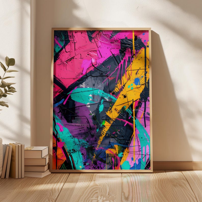 Neon Graffiti Wall Art Print: Urban Street Art Poster - Etsy