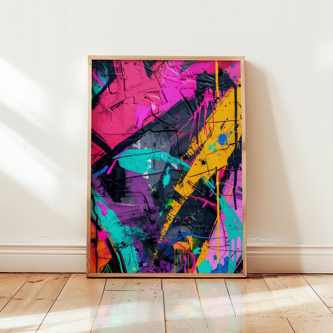 Neon Graffiti Wall Art Print: Urban Street Art Poster - Etsy