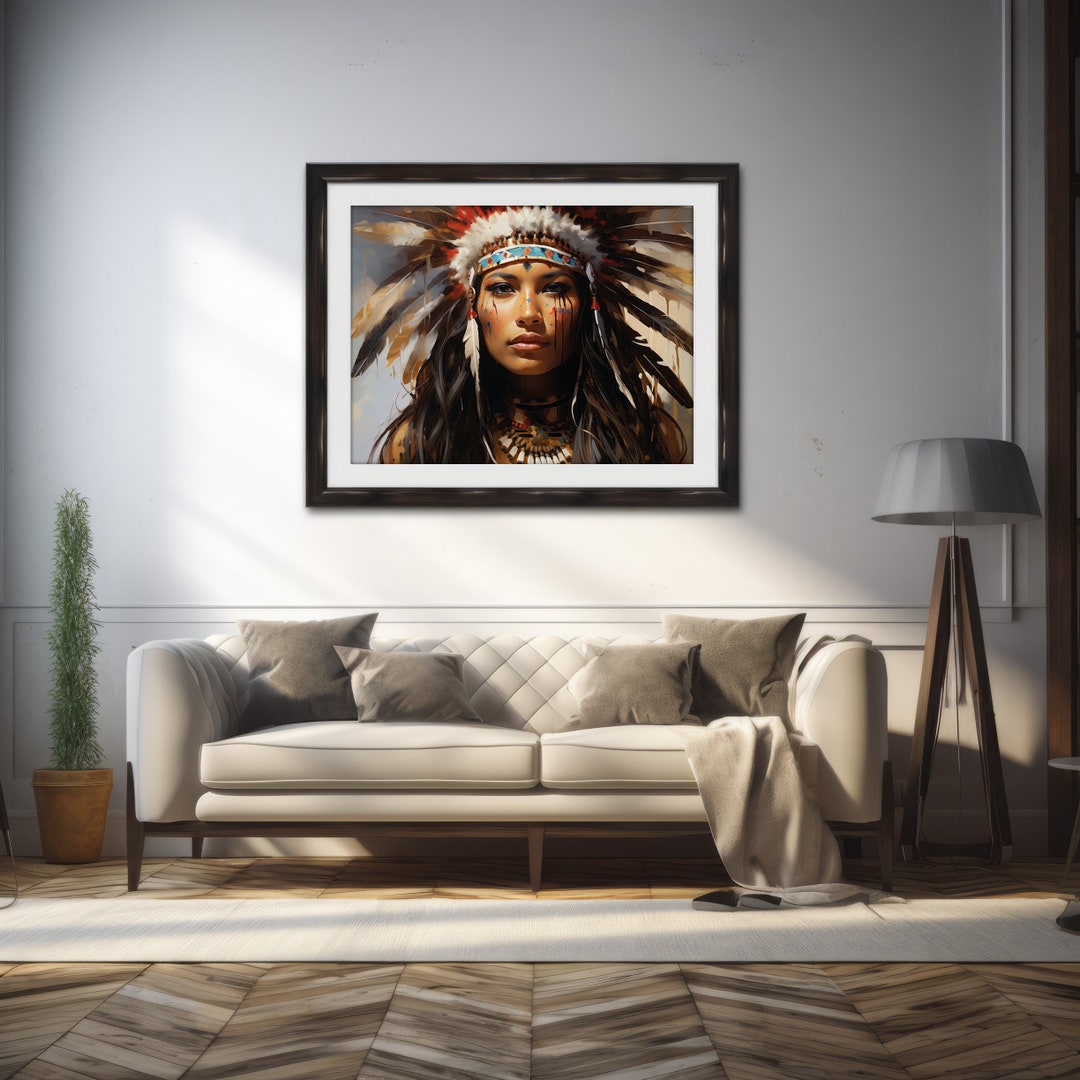 Printable Beautiful Native American Girl Poster Indian Girl Print ...