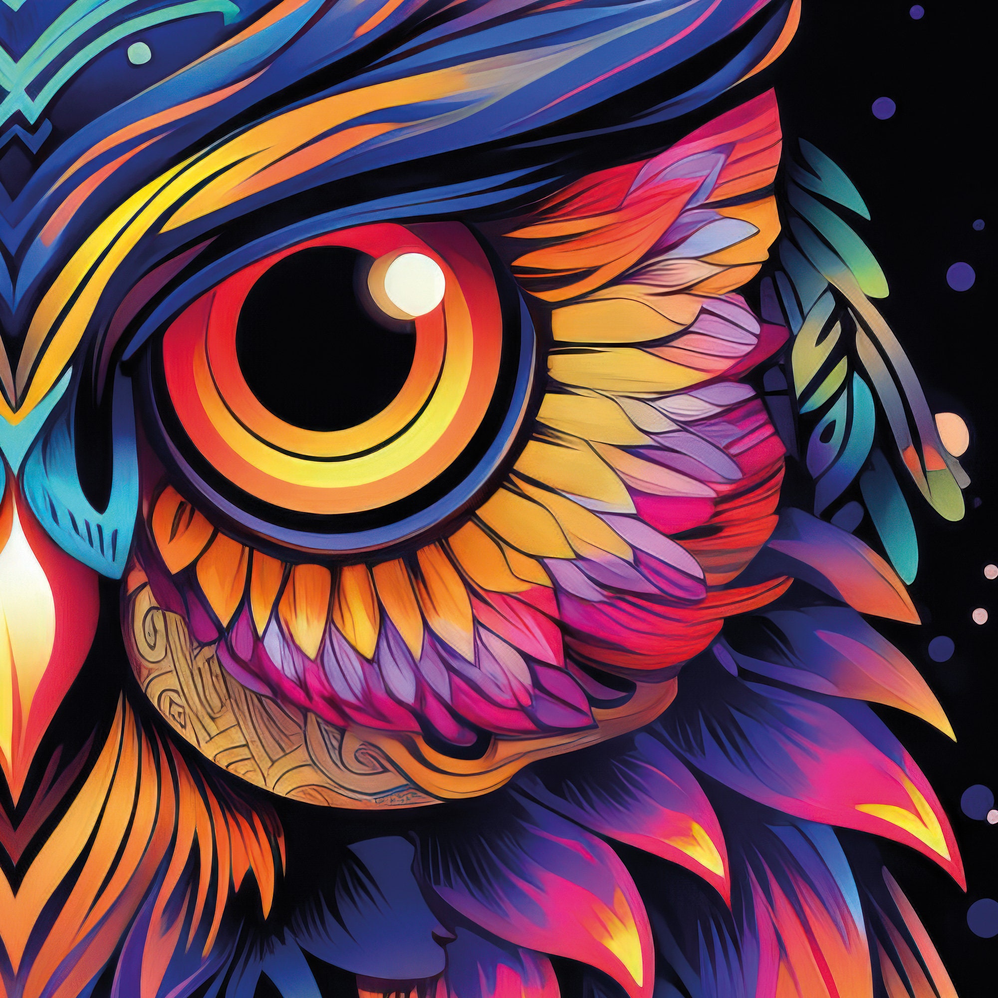 Printable Owl Portrait Geometry Animal Poster Owl Symmetry Design Owl ...