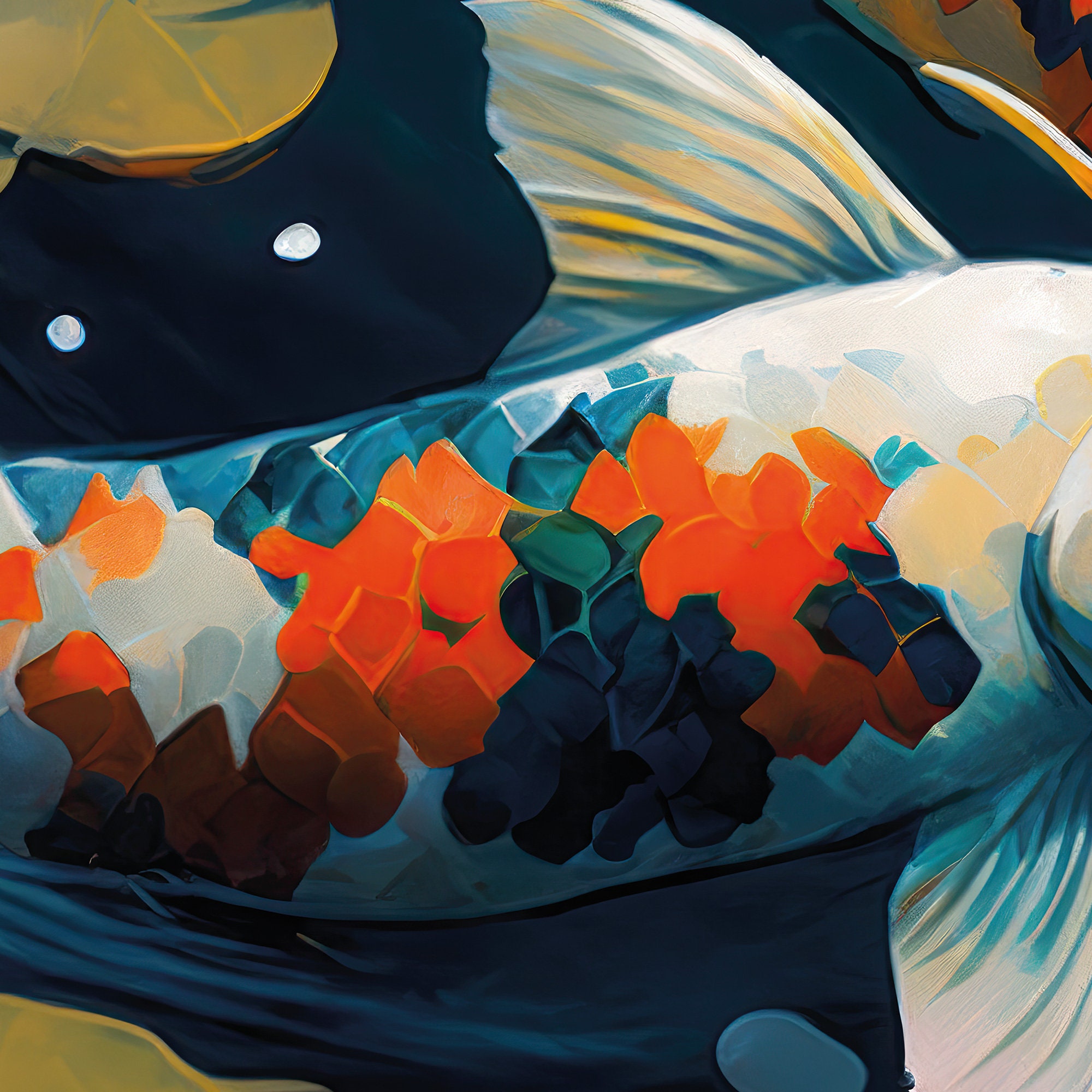 Printable Koi Fish Wall Art Koi Fish Living Room Decor Digital Download ...