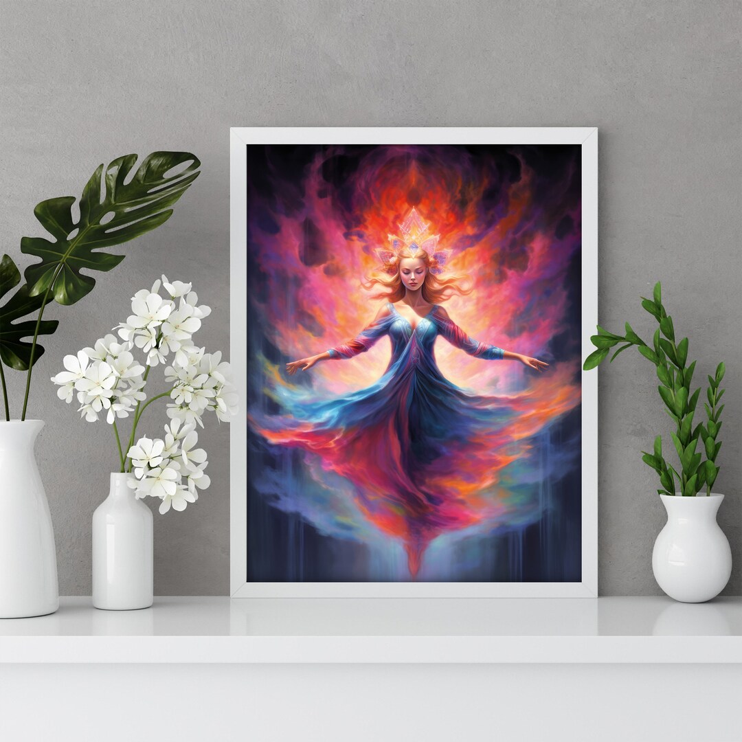 Printable Celestial Female Poster Spiritual Woman Digital Print Fantasy ...