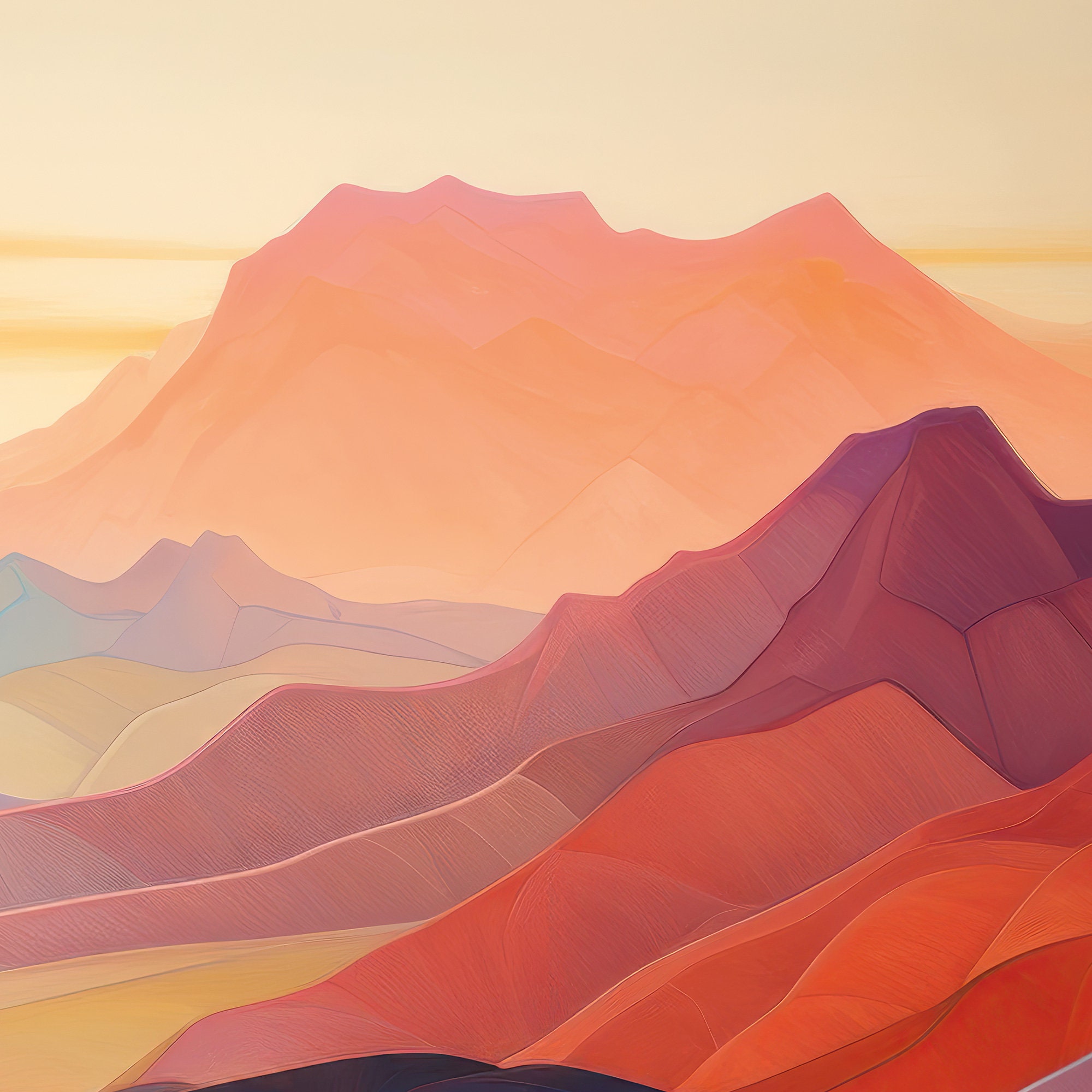 Printable Abstract Mountains Poster Abstract Living Room Decor Print ...