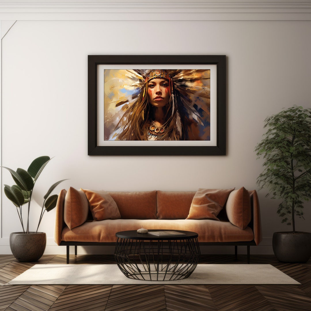 Printable Beautiful Native American Girl Poster Indian Girl Print ...
