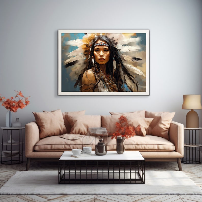 Printable Beautiful Native American Girl Poster Indian Girl Print ...